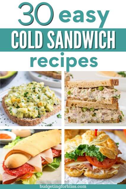 30 Easy Cold Sandwich Ideas - Budgeting for Bliss